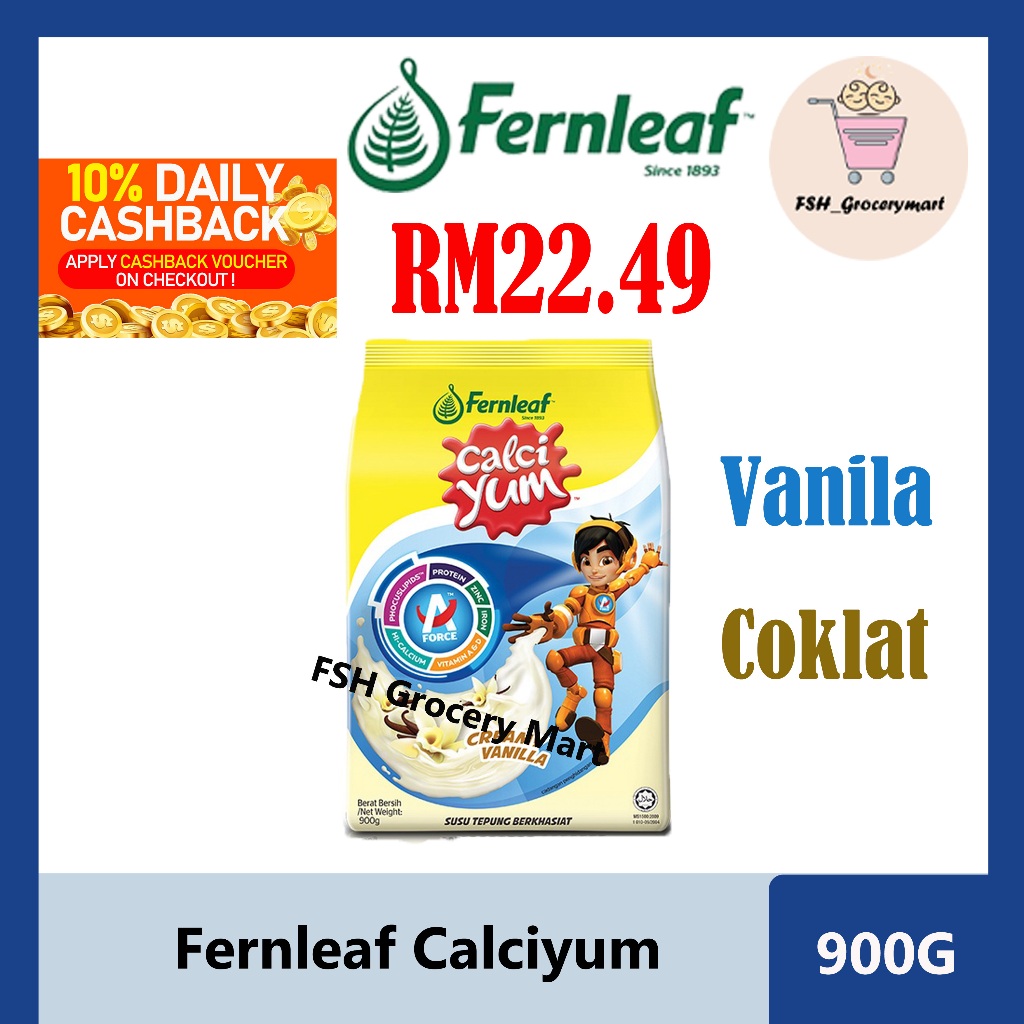 Fernleaf Calciyum Milk Powder 900G (Vanilla/Chocolate) | Shopee Malaysia