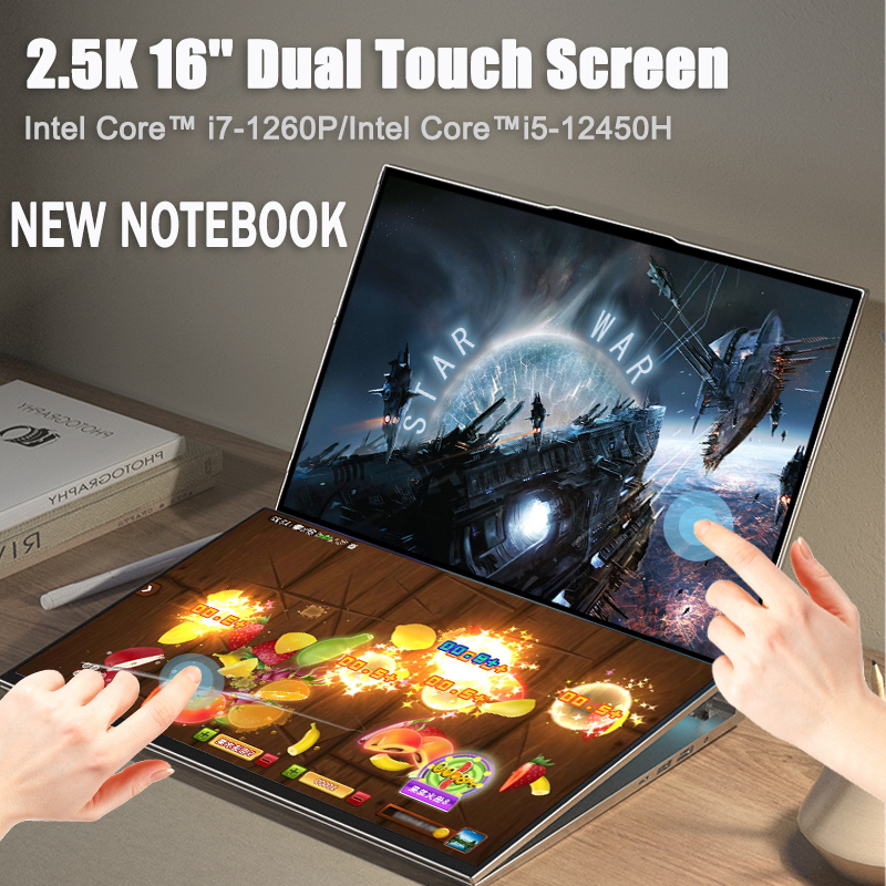 NoteBook 16'' Double Touch Screen 2.5K Computer Intel i7-1260P/i5 ...
