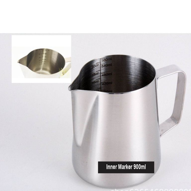 (Ready Stock)Coffee Espresso Milk Frothing Pitcher Jug Stainless Steel Teflon Rainbow 350ml ...