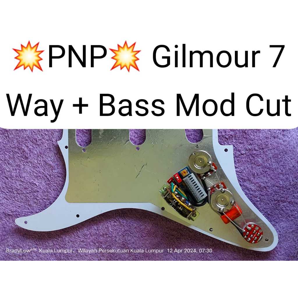 🔥PNP🔥 Gilmour 7 Way + Bass Mod Cut Pre-wired Strat Guitar Wiring ...