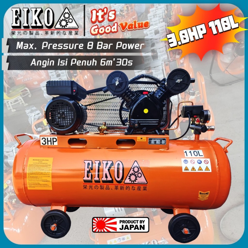 EIKO SPW-7120 3.0HP 110L Air Compressor Mesin Angin Pump Mesin Pump ...