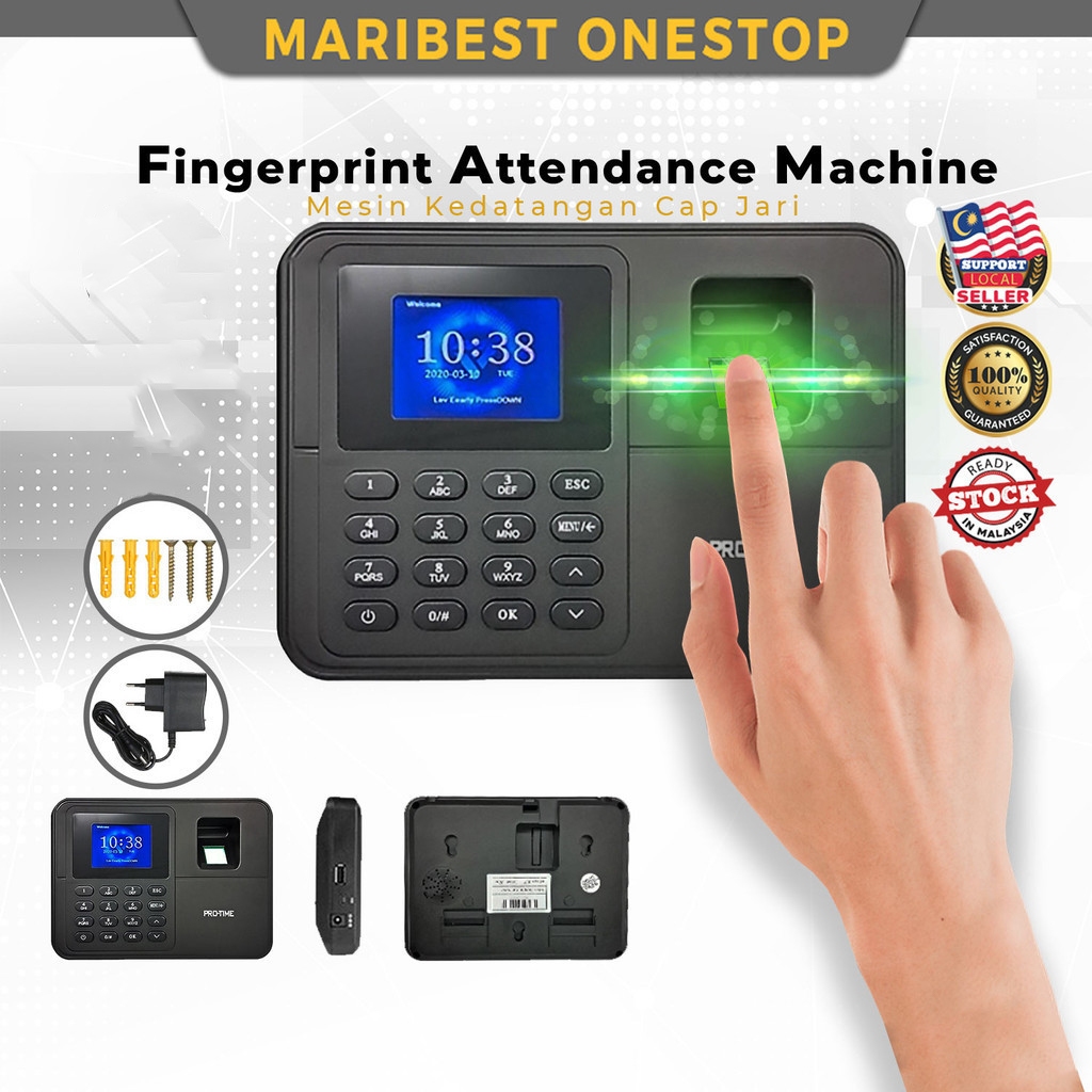 TOP SELLING Biometric Fingerprint Attendance Punch Card Machine English ...