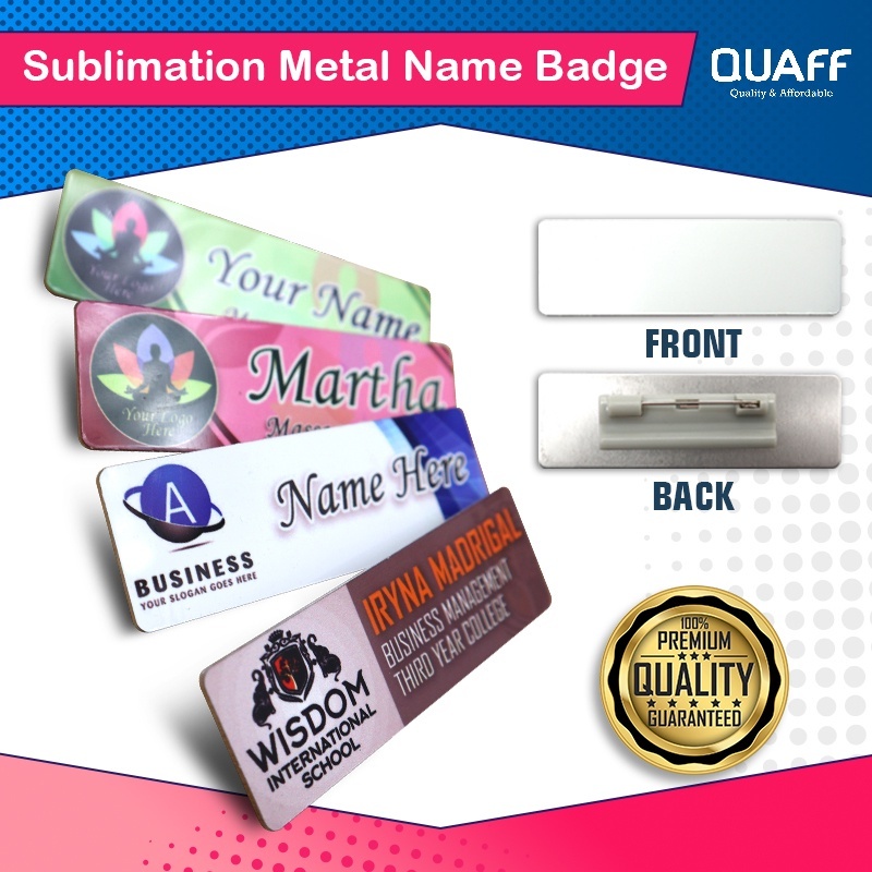 Sublimation Metal Name Badge Blanks With Pin 7x2cm 1 Pcs | Shopee Malaysia
