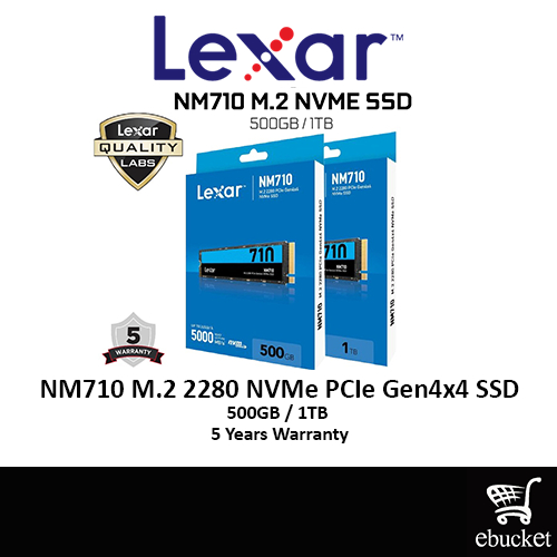 LEXAR NM710 500GB/1TB M.2 2280 PCIe Gen4x4 NVME | Up to 5000MB/s Read ...