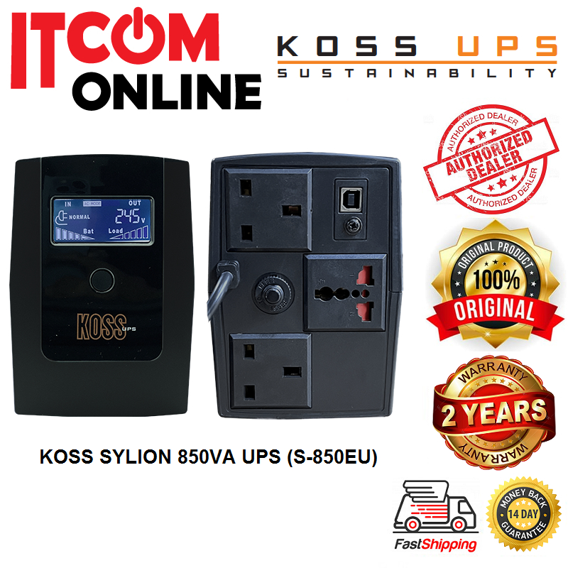 KOSS SYLION 850VA BACKUP BATTERY UPS (S850EU)(LENNOX LE-850C) | Shopee ...