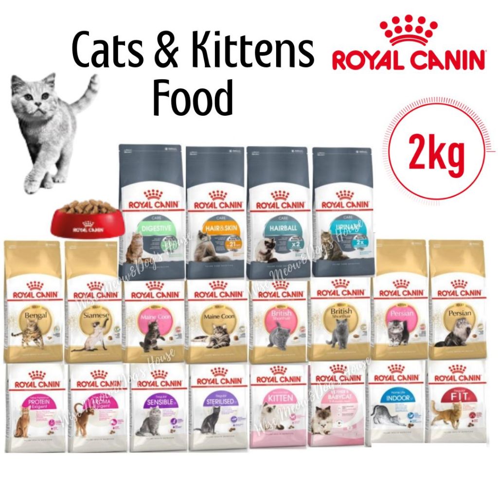 Royal Canin Cat Dry Food Kibbles For Kitten & Adult 2kg- Makanan Kucing ...