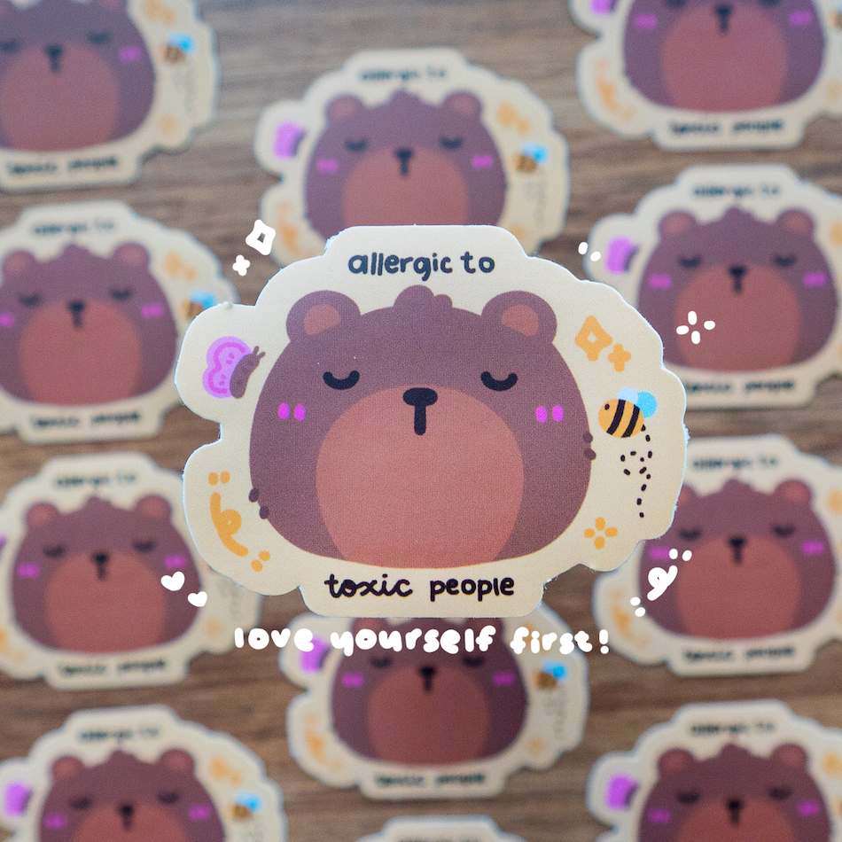 designs by virgo 🌸 | Allergic to Toxic People Sticker Flake 👋🏻 | Shopee ...