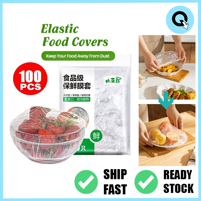 QFL 100Pcs Food Grade Disposable Plastic Wrap Bahan Gred Makanan PE ...
