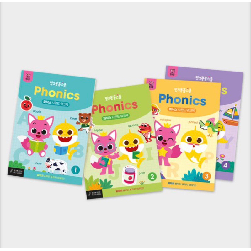 100% Korean authentic phonics set pinkfong ABC BOOK learning and ...