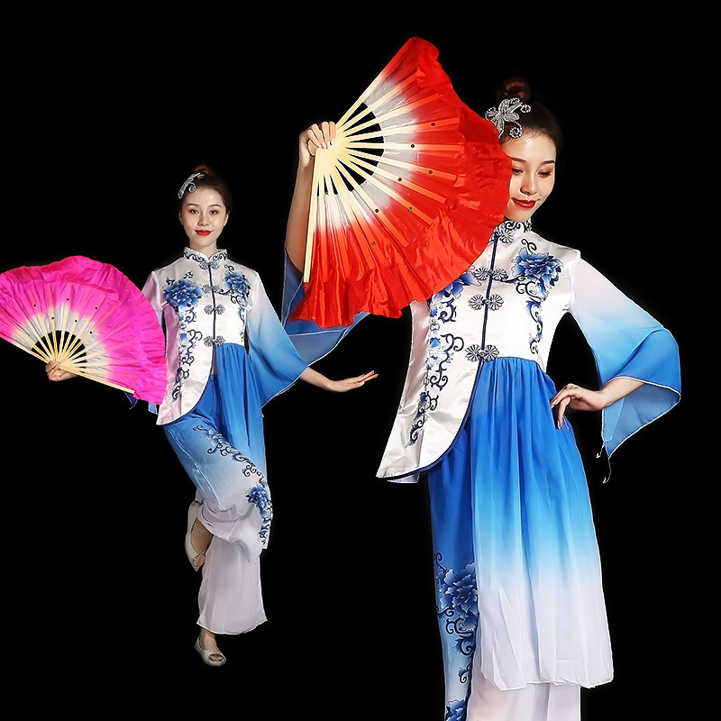 (Ready Stock in Malaysia) Chinese Hand Fan Bamboo Ribs Flutter Fabric ...