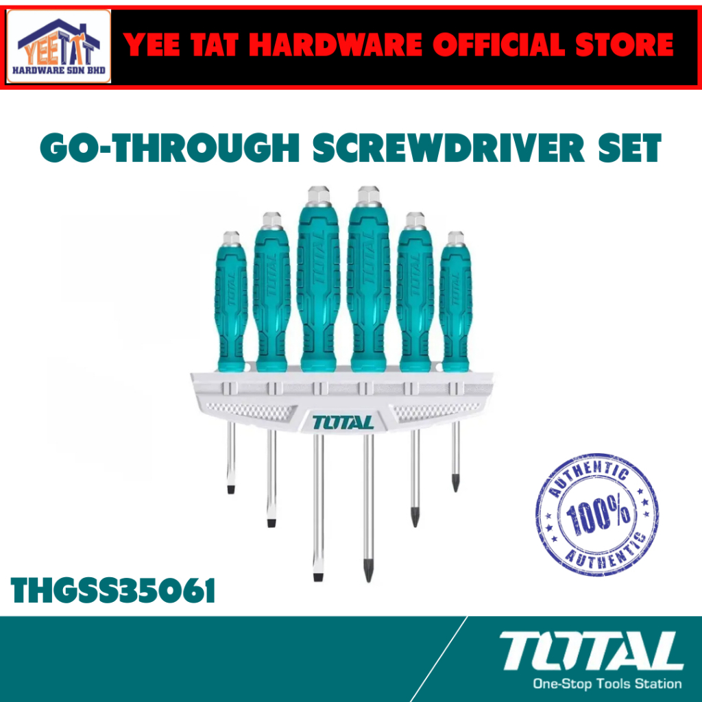 [ TOTAL ] THGSS35061 Go-Through Screwdriver Set 6pcs / set | Shopee ...