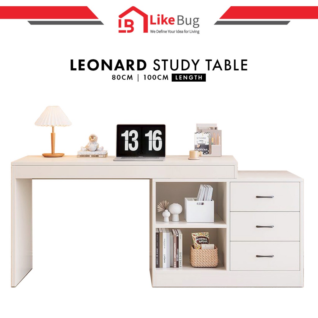 ⚡️LIKE BUG⚡️Leonard Study Table with Drawers/ meja belajar set dengan ...