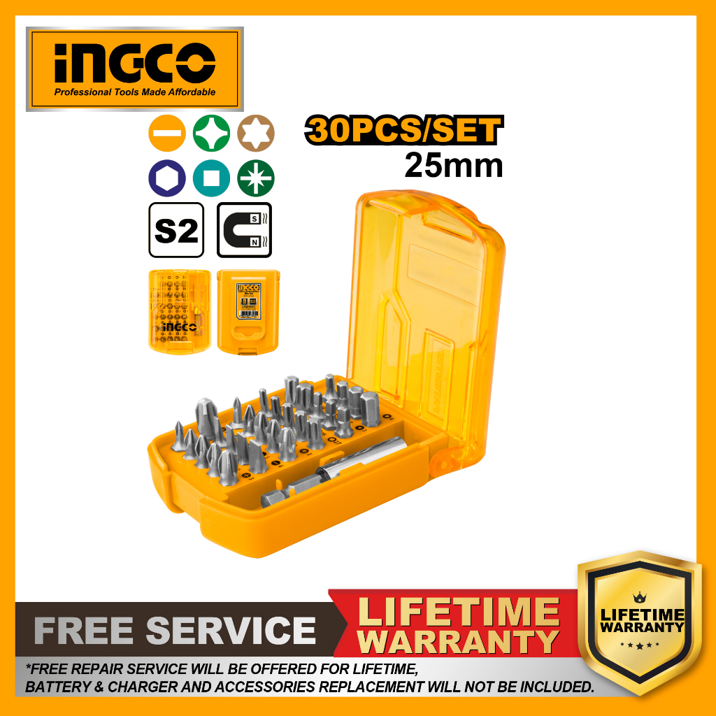 INGCO 30 pcs Screwdriver Bits Set AKSD08301 | Shopee Malaysia