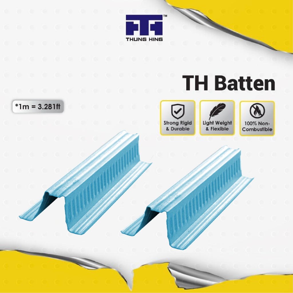 Thung Hing TH BATTEN Blue Tinted Roof Batten Metal Roofing | Shopee ...