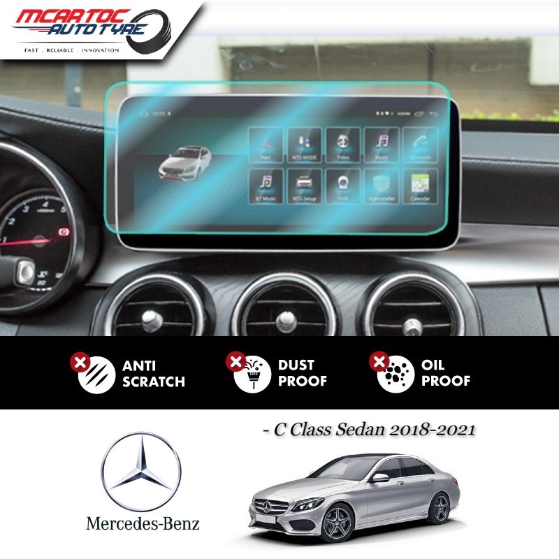 Mercedes Benz C Class W205 2019-2021 Navigation Tempered Glass Screen ...