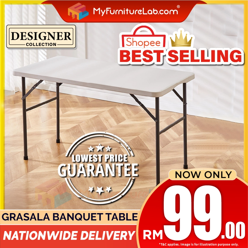 【READY STOCK】𝐌𝐘𝐅𝐔𝐑𝐍𝐈𝐓𝐔𝐑𝐄𝐋𝐀𝐁®: Grasala Banquet Table Foldable Meja Murah ...