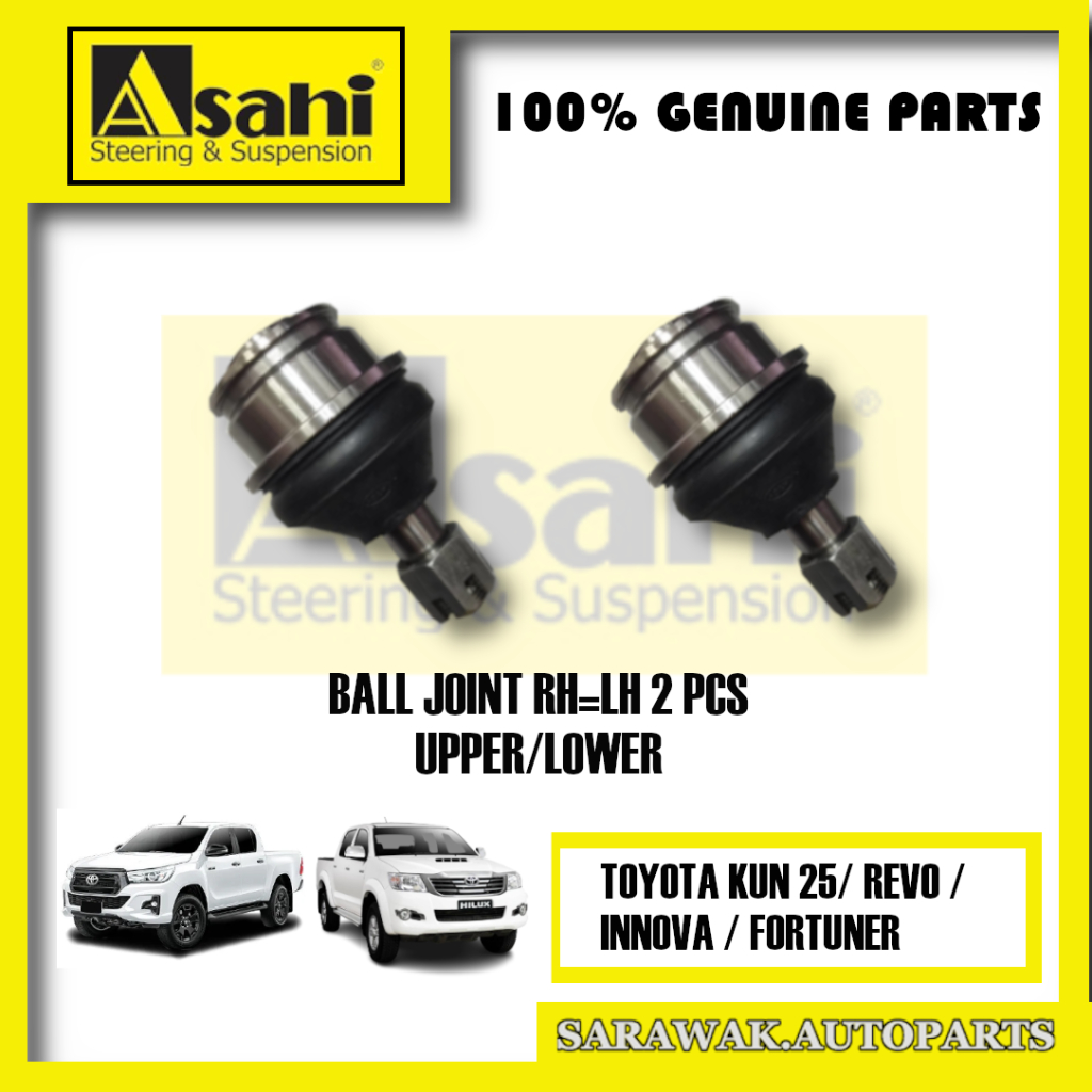 ASAHI Ball Joint Lower / Upper for Toyota Hilux Kun 25 / Revo / Innova ...