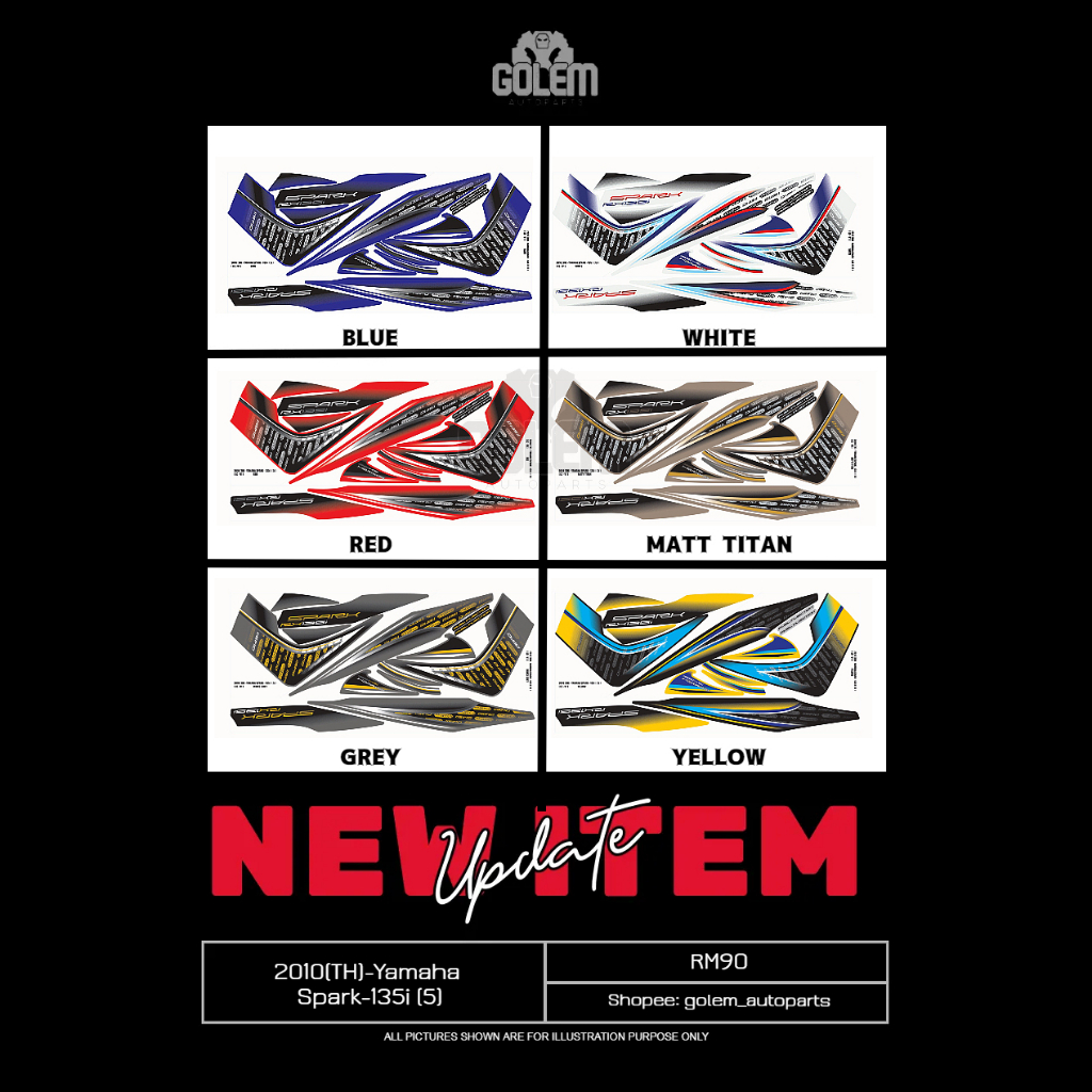 Yamaha Spark 155-i LCV1 (5) GRED AAA Sticker body Stripe | Shopee Malaysia