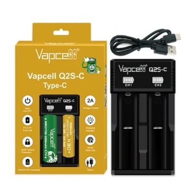 Vapcell Q2S-C Type C Fast Charging Charger Nitecore Xtar 16340 / 18350 / 18650 / 21700 / 22650 ...