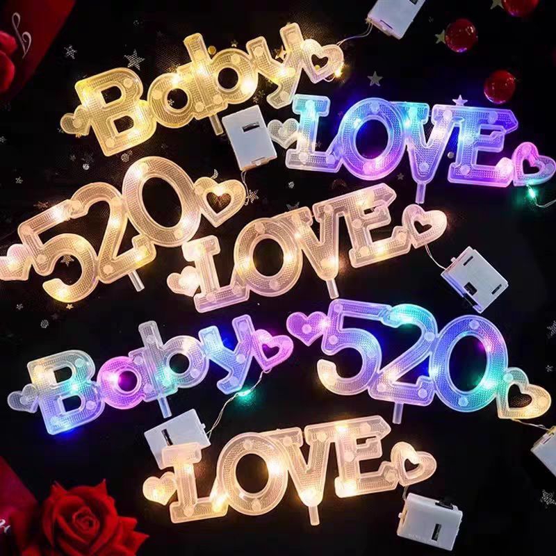 ( FF )led light cake topper/led love/led flower decoration灯装饰蛋糕烘焙设计用品 ...