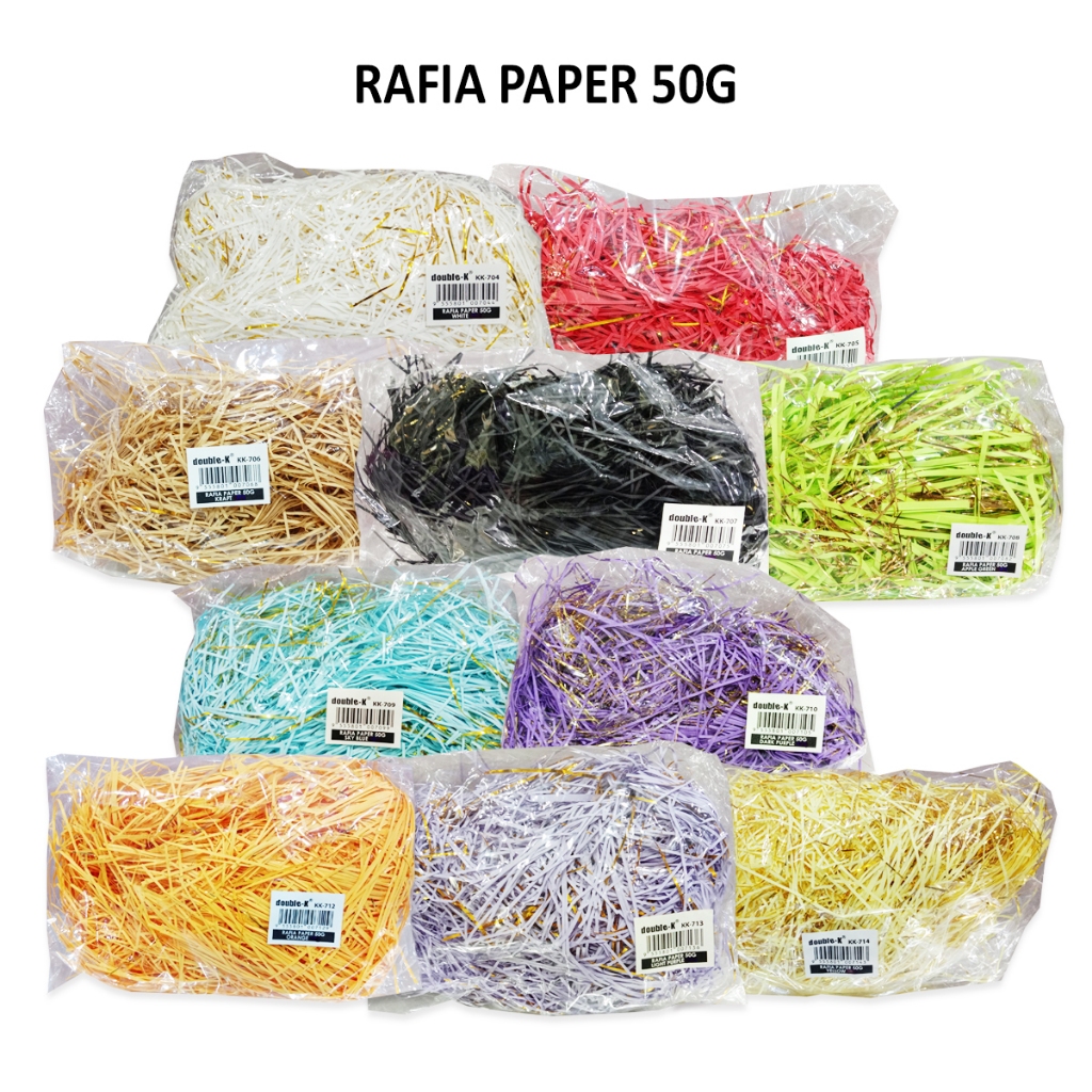 DOUBLE-K Rafia Paper/ Shredded Paper 50g single colour per pack - RM16 ...