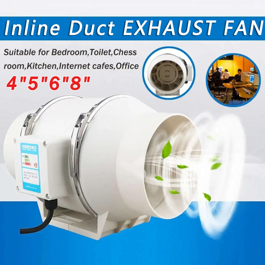 Exhaust Fan 4/5/6/8 inch Diagonal Flow Pressurized Duct Fan Inline Fan ...