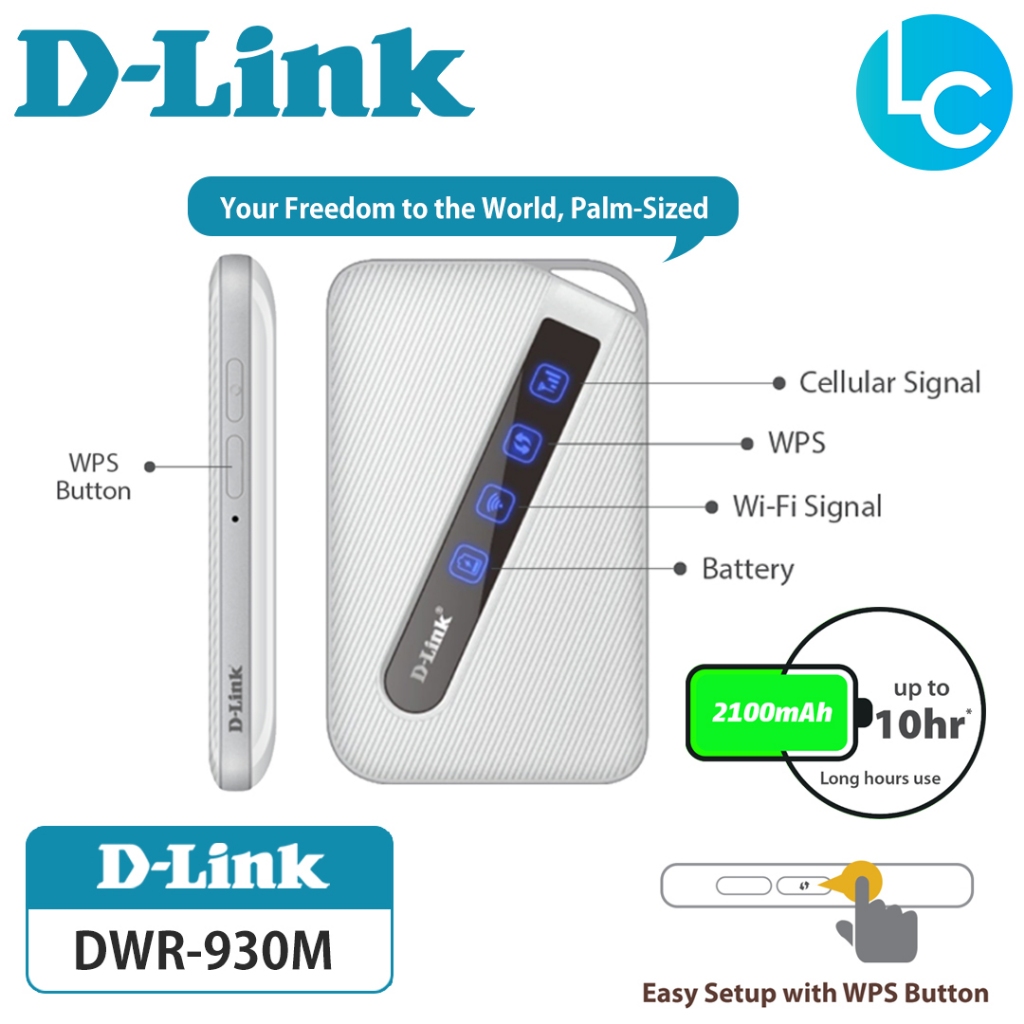 D-Link DWR-930M Portable Mobile 4G LTE SIM Wireless Modem MiFi WiFi Router | Shopee Malaysia