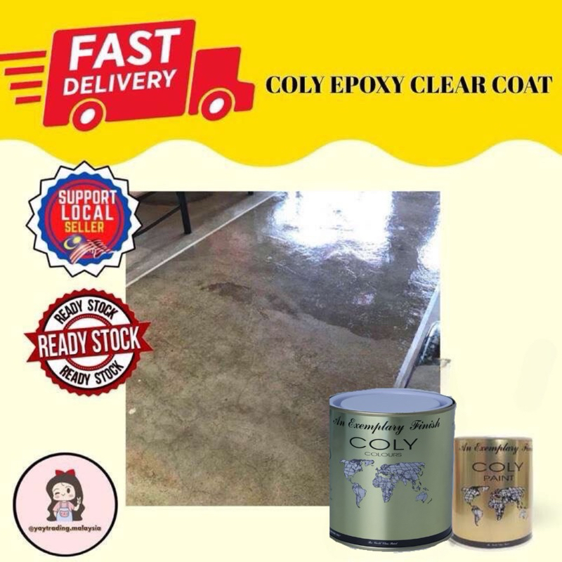 1L//5L COLY EPOXY Floor Paint HEAVY DUTY Clear Coat // FLAKE Clear Coat ...