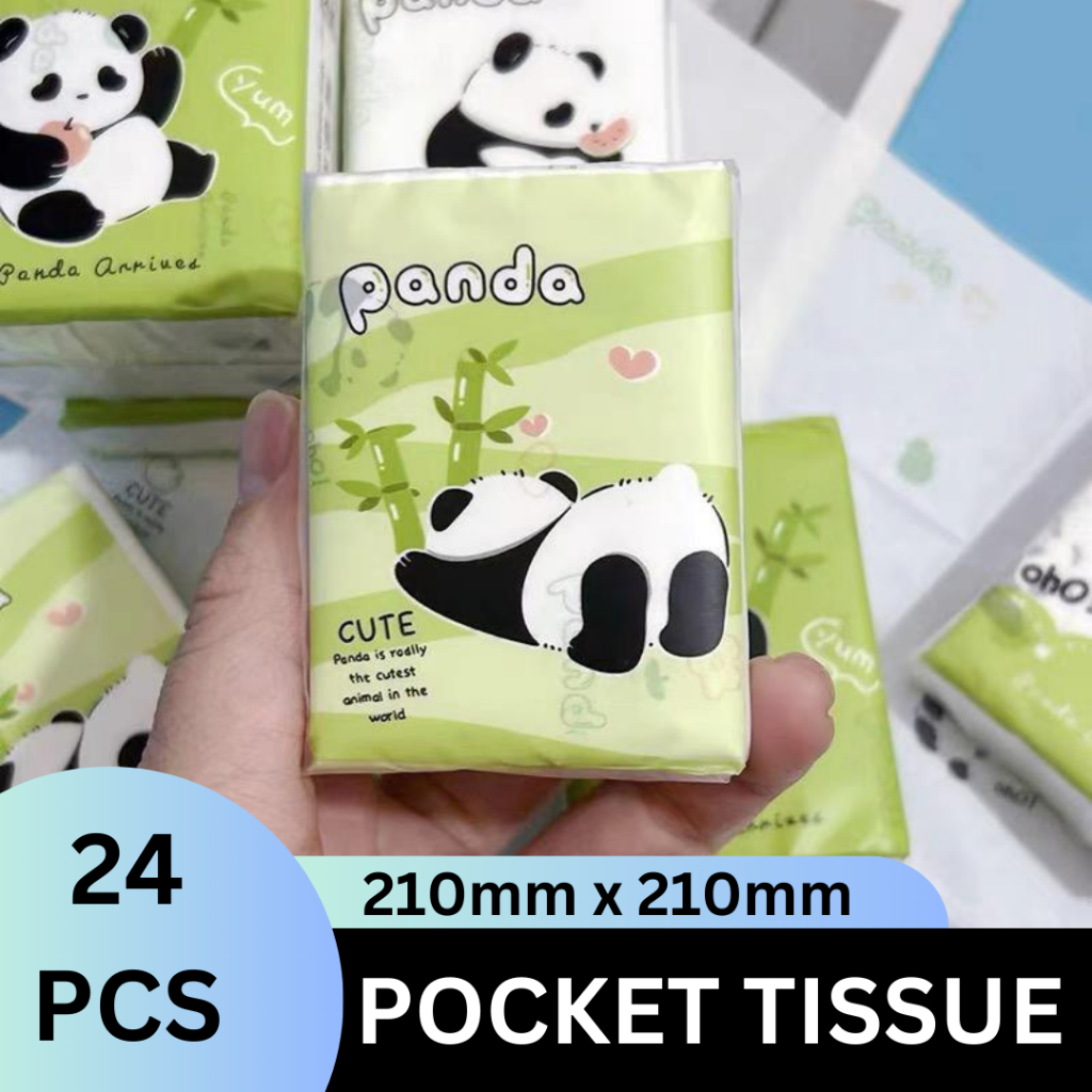 24pcs Panda 10 Packet 4 Ply Pocket Tissue / Small Portable Tissue Paper ...