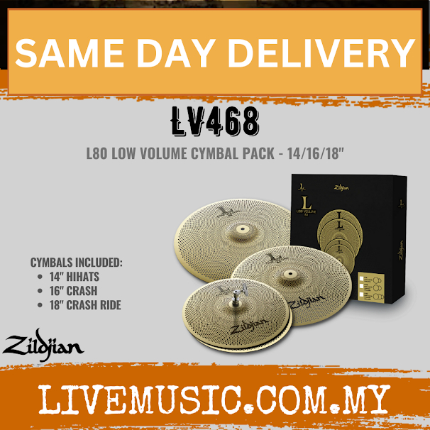 Zildjian L80 Low Volume LV468 Box Set - 14" Hi-hats, 16" Crash, 18" Crash Ride (LV-468) | Shopee ...