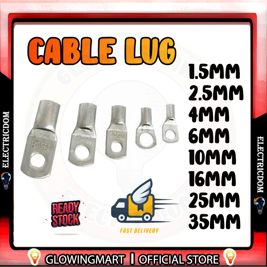 🔥Cable Lug 1.5mm 2.5mm 4mm 6mm 10mm 16mm 25mm 35mm Ring Terminals ...