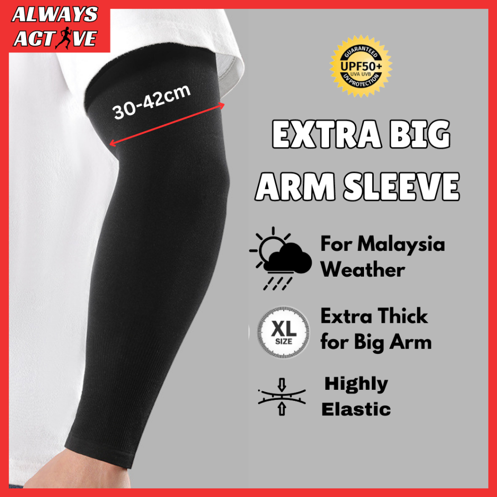 (1 Pair) PLUS SIZE Premium Arm Sleeve XXL (30-42cm) Sarung Lengan ...