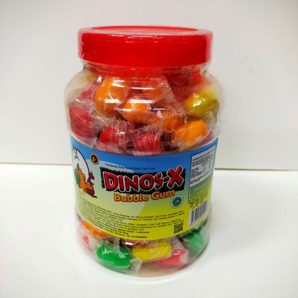 Dinos-X Bubble Gum 115pcs Chewy Gum Candy Borong Gula-gula | Shopee ...
