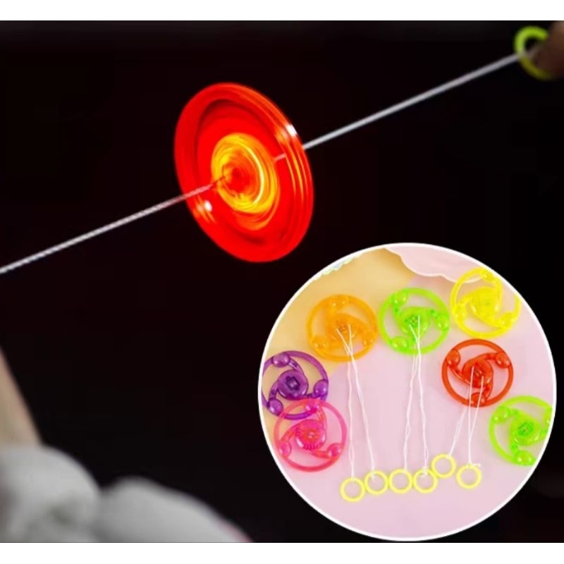 Traditional Whistle Wheel Game Fun Hand Pulled LED Light Up Flywheel ...