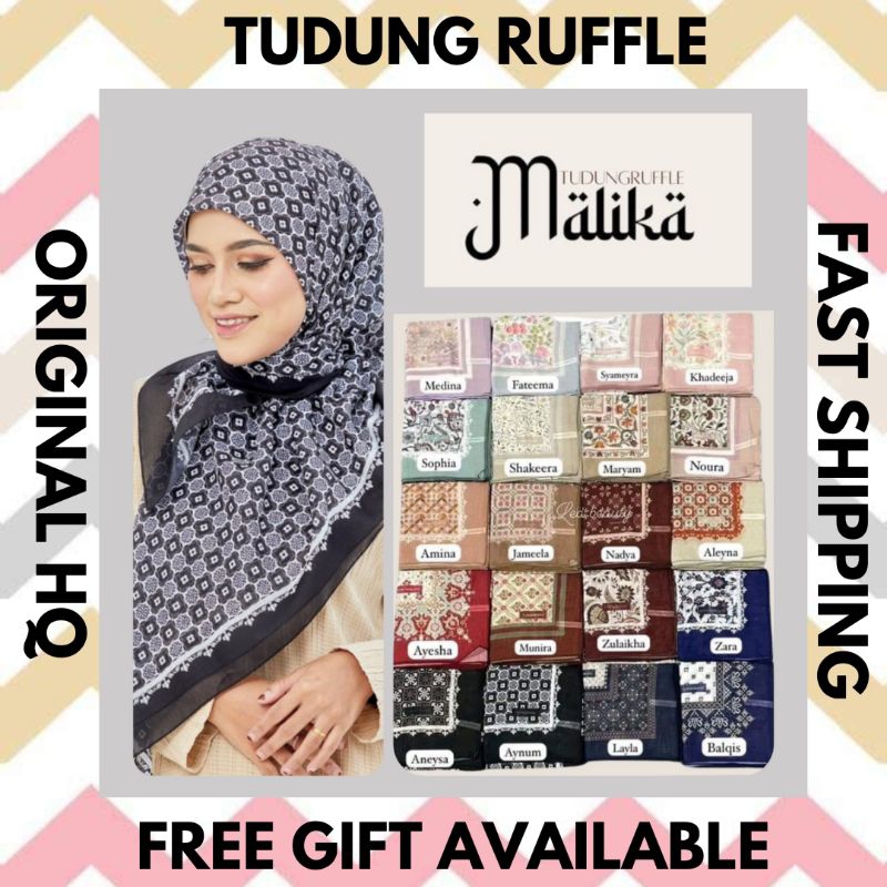 [𝗥𝗘𝗔𝗗𝗬𝗦𝗧𝗢𝗖𝗞𝗦]-TUDUNG RUFFLE MALIKA WITH FREEGIFT | Shopee Malaysia