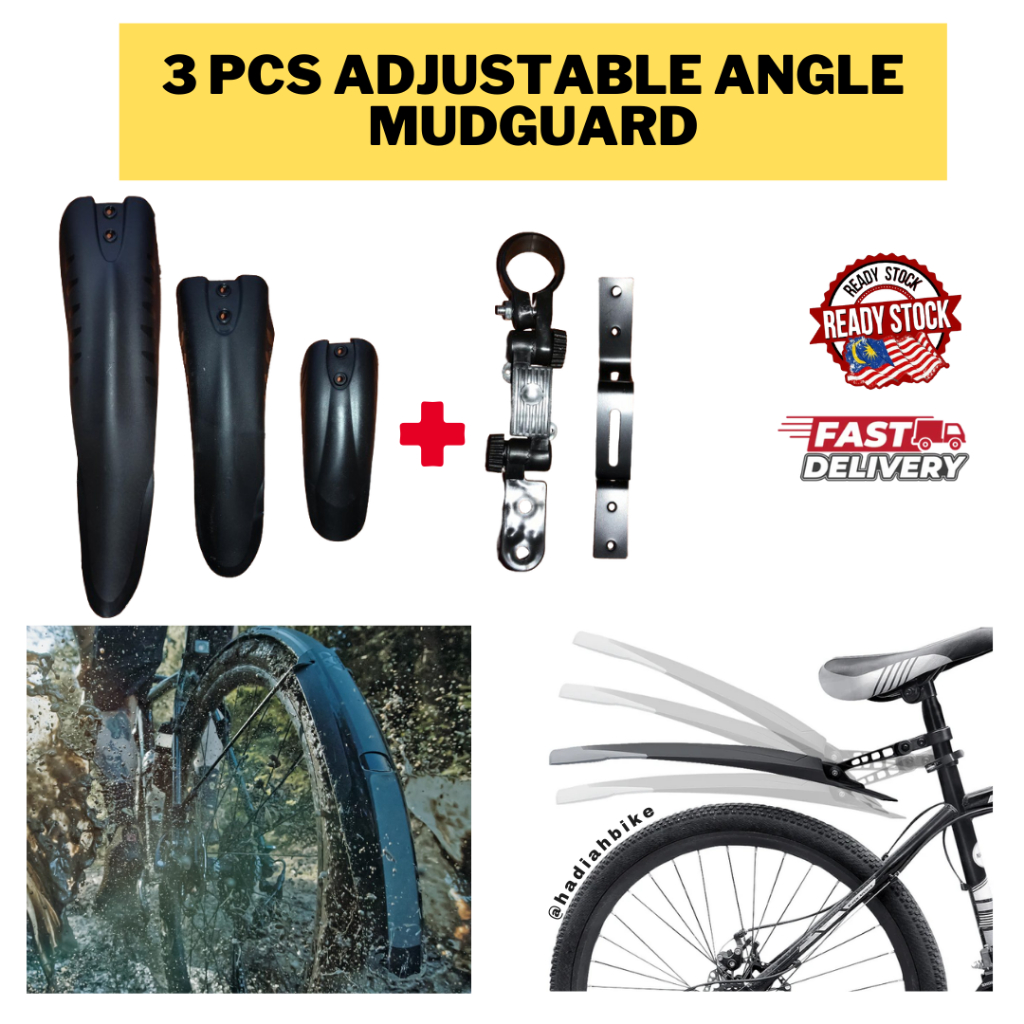 3pcs Adjustable Bicycle Mudguards with Premium PVC Build for 20 24 26 ...