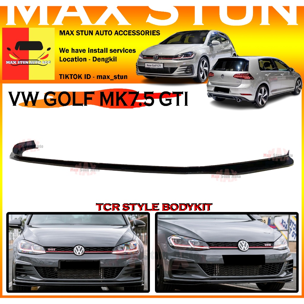 VOLKSWAGEN GOLF MK7.5 GTI TCR FRONT LIP BUMPER SKIRT LIP VW GOLF 7.5 ...
