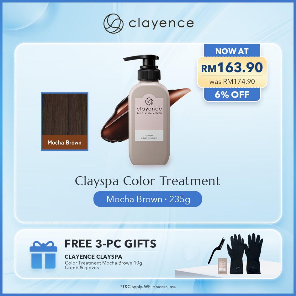 CLAYENCE Clayspa Color Treatment Mocha Brown 235g | Hair Dye | Hair Color | Brown Dye | Sulphate ...