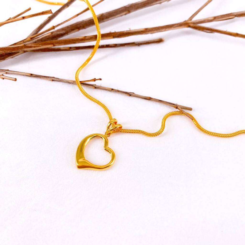 GD JEWELLERY - 916 GOLD PENDANT HEART FRAME / 916 BUAH RANTAI HEART ...