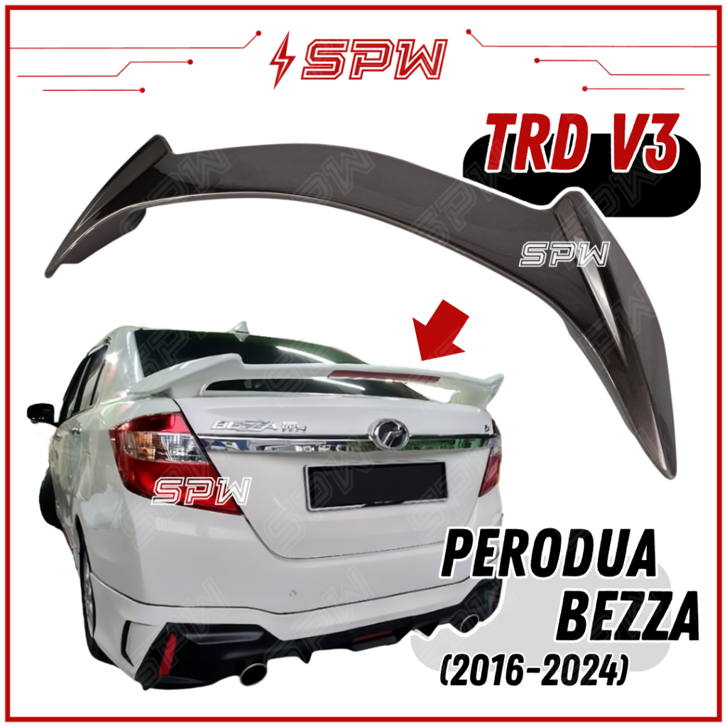 Perodua Bezza (2016-2024) TRD V3 Spoiler Rear Trunk Spoiler Lip ...