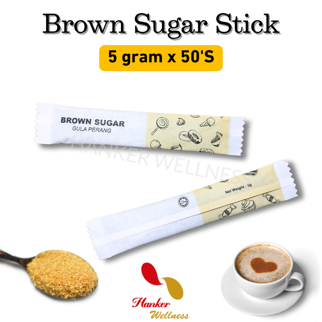 Brown sugar White sugar Raw Sugar Single Serve Sticks Gula Halus Gula ...