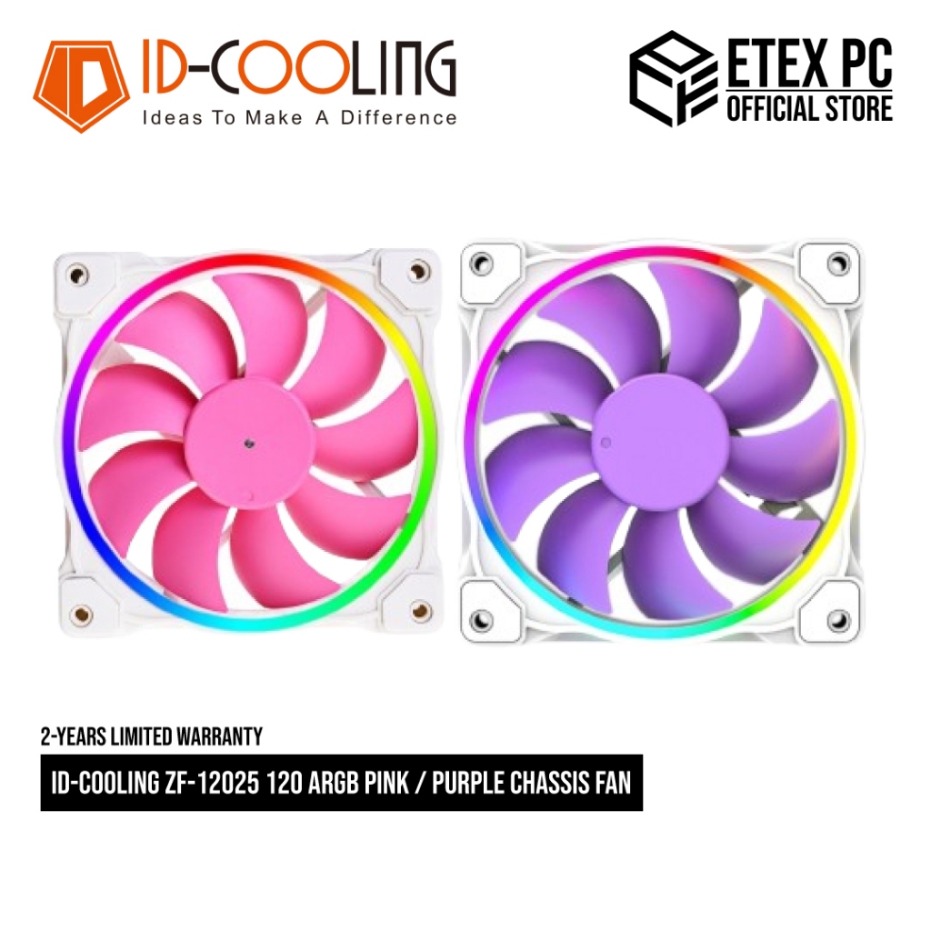 ID-COOLING ZF-12025 120 ARGB Pink / Purple Chassis Fan # IDC-ZF-12025 ...