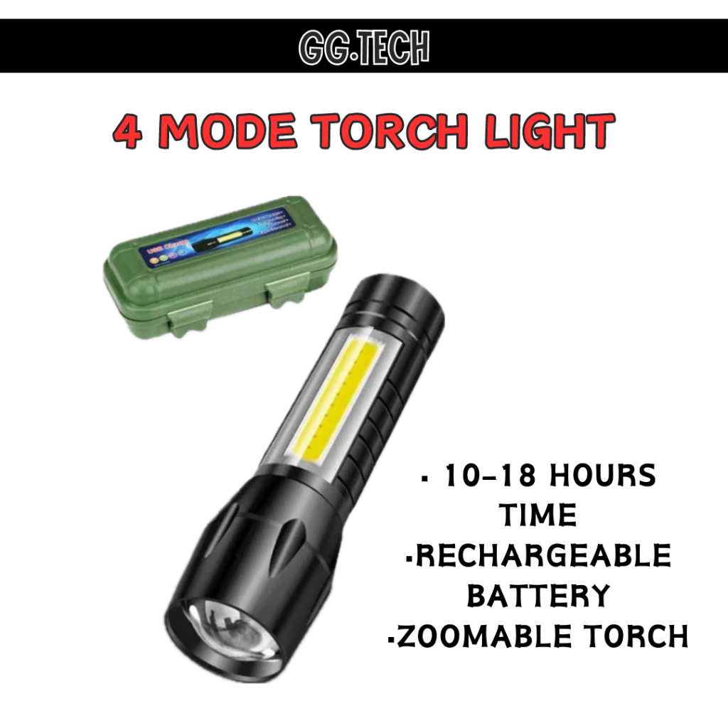[STOCK CLEARANCE] 4 Mode Zoomable Mini LED Flashlight USB Charging ...