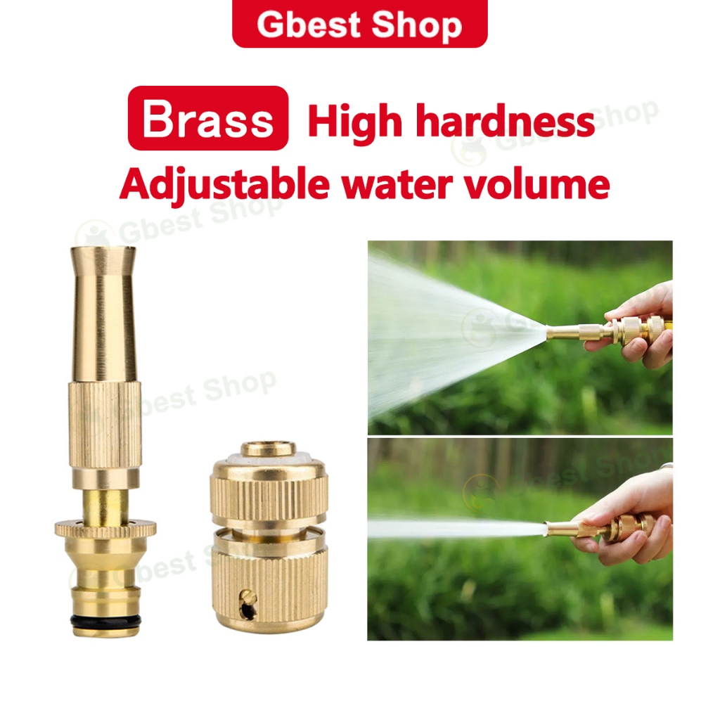 Brass Adjustable Hose Nozzle High Pressure Water Spray Gun Full Copper ...