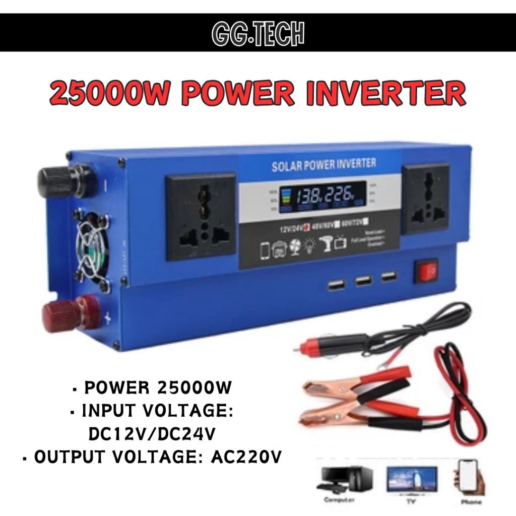 COOL Power Inverter 25000w Dc To Ac 24v To 12v Converter Pure Sine Wave ...
