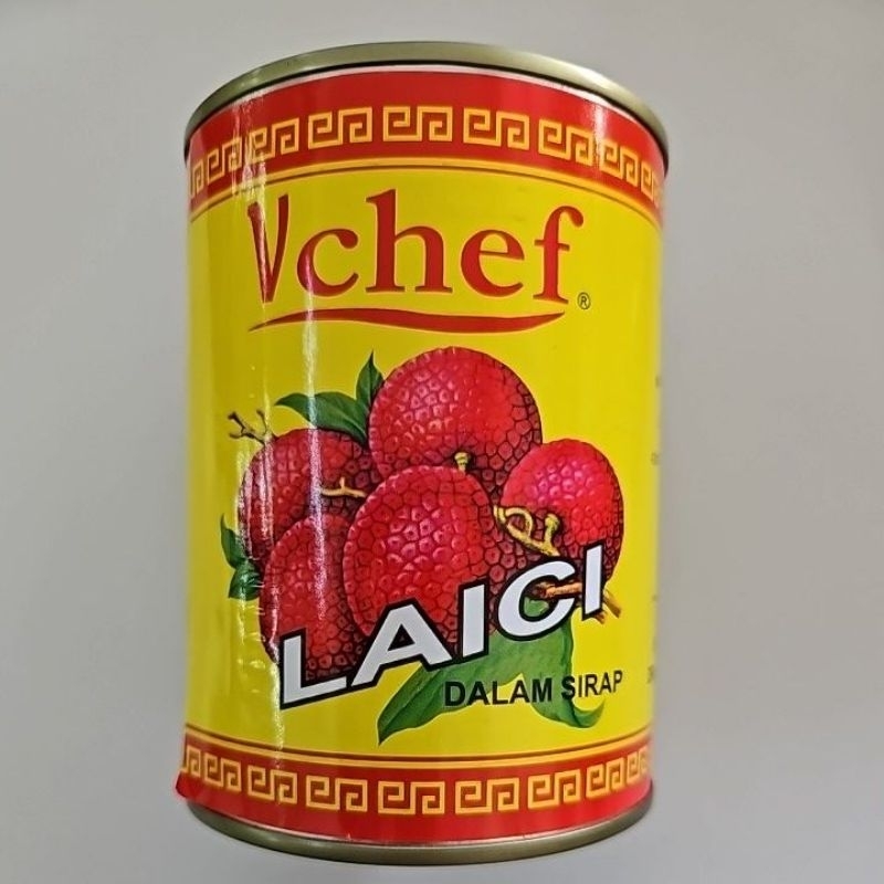 Lychees in syrup brand Vchef 565gm / Laici dalam sirap jenama Vchef ...