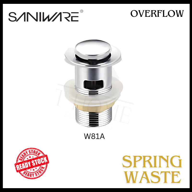 [ SANIWARE ] Wash Basin Stainless Steel Press Spring Pop Up Waste With ...
