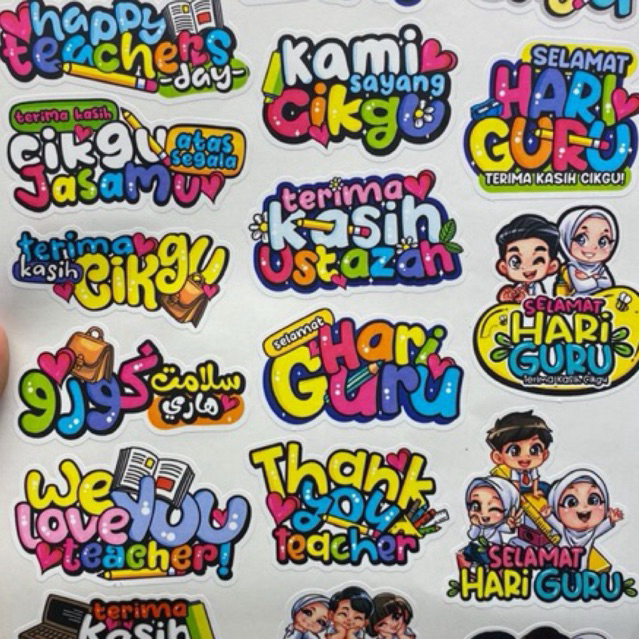 10pcs Sticker Wording Hari Guru Hadiah Hari Guru 2025 Teacher Day ...