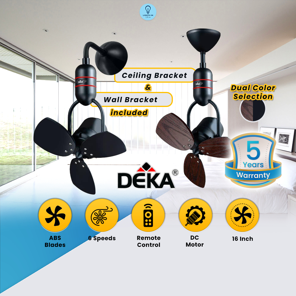 DEKA MS16DC Wall Fan Ceiling Fan 16" Remote Control Ceiling Fan Kipas ...