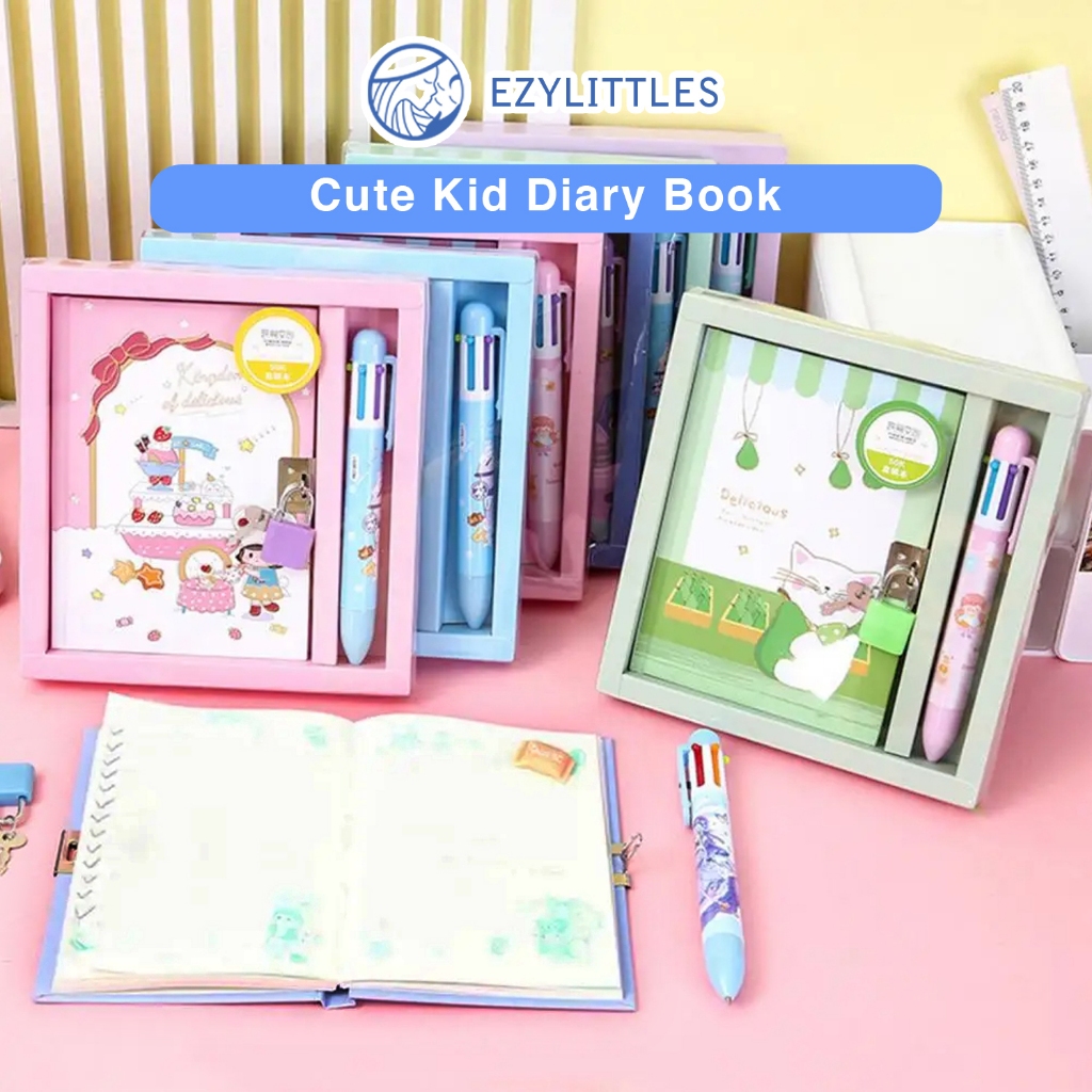 EZYLITTLES Kid Diary Notebook with Pen Handbook Children Book Journal ...